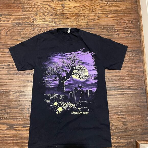 Halloween | Shirts | Vintage Halloween Graveyard Shift Mens Glow Tshirt ...